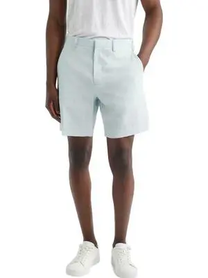 Theory Standard Good Linen Blend Shorts - Dark Icy Dew