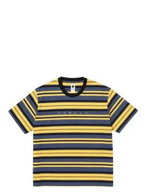 VOWELS Short Sleeve Stripe Tee - Black