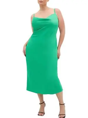 CITY CHIC Sadie Satin Column Midi Dress