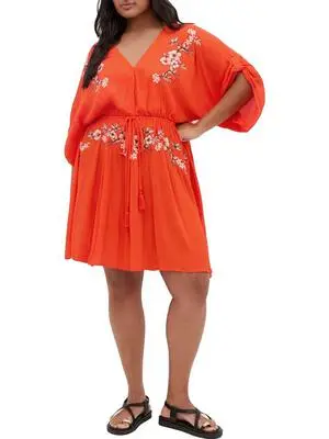 City Chic Floral Embroidered Mini Dress - Tigerlily