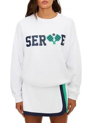 Beach Riot Devyn Oversized Cotton Sweatshirt White