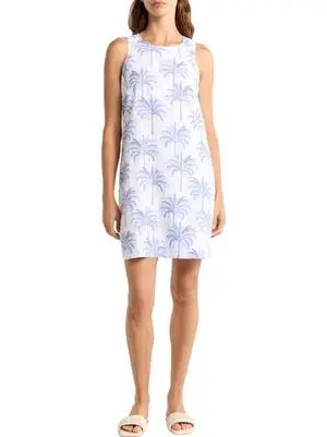 Tommy Bahama Palm Banks Sleeveless Linen Shift Minidress - Sanibel Blue