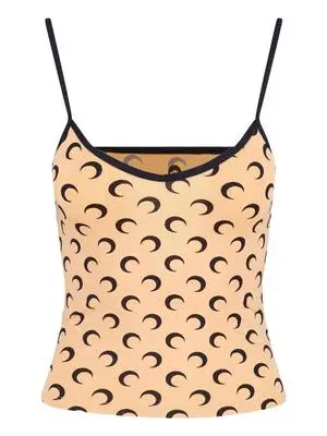 MARINE SERRE Tank Top With Logo - Beige