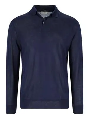 BALLANTYNE Silk And Cashmere Polo - Blue