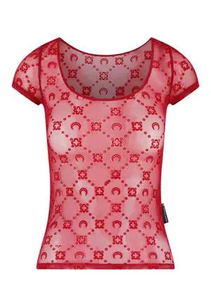 MARINE SERRE Mesh T-shirt - Red