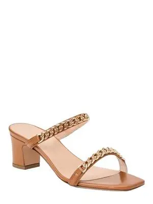 Bruno Magli Elisa Chain-link Slide Sandal - Brown Nappa