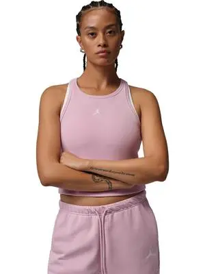 JORDAN Essentials Ribbed Cropped Tank Top - Pink