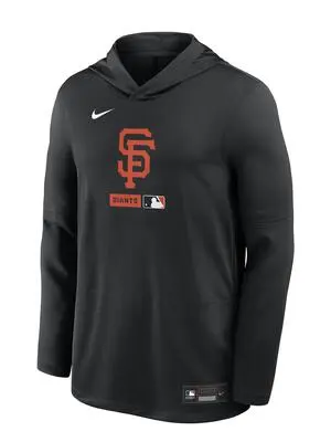 Nike San Francisco Giants Authentic Collection Dri-fit Mlb Long-sleeve Hooded Top - Black