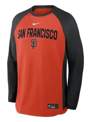 Nike San Francisco Giants Authentic Collection Dri-fit Pullover Crew - Orange