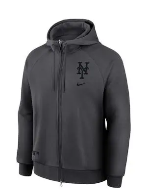 Nike New York Mets Authentic Collection Dri-fit Mlb Full-zip Hoodie - Grey