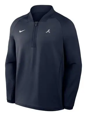 Nike Atlanta Braves Authentic Collection Dri-fit Mlb 1/2-zip Long-sleeve Top - Blue