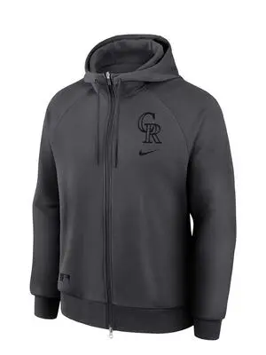 Nike Colorado Rockies Authentic Collection Dri-fit Mlb Full-zip Hoodie - Grey