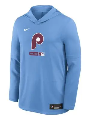 Nike Philadelphia Phillies Authentic Collection Dri-fit Mlb Long-sleeve Hooded Top - Blue