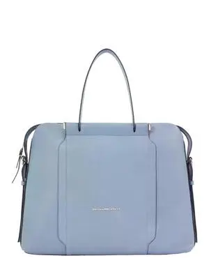 PIQUADRO Leather Laptop Bag - Blue