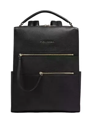 PIQUADRO Leather Backpack Black