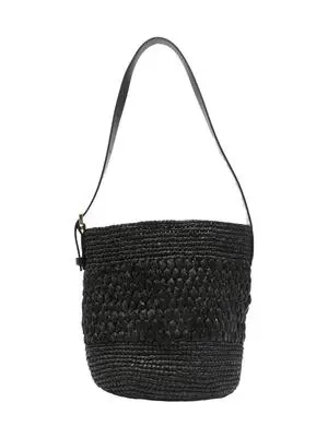 Manebí Raffia Shoulder Bag Black