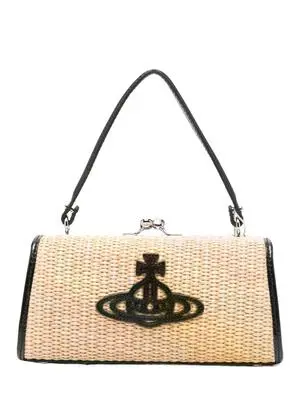 VIVIENNE WESTWOOD Orb-detail Clutch - Neutrals