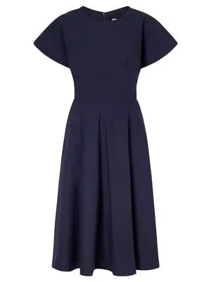 Rosie Assoulin Buttercup Pleated Cotton-taffeta Midi Dress - Blue
