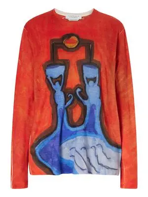 Gabriela Hearst Isaro Printed Cashmere Sweatshirt - Blue