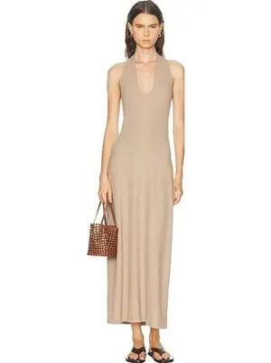 LESET Halter Maxi Dress - Sable