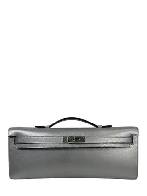 Hermès Kelly Clutch Chevre Palladium Hardware - Argent