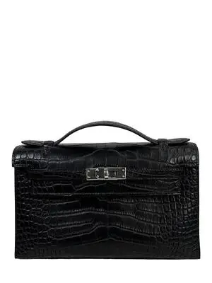 Hermès Kelly Matte Alligator Palladium Hardware - Black