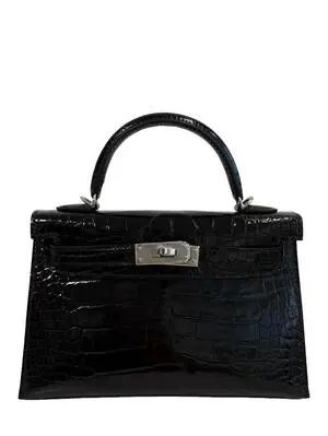 Hermès Mini Kelly Alligator Handbag - Black