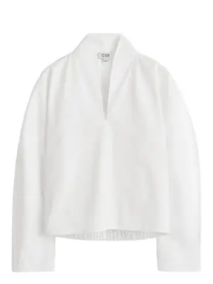 COS Draped-Collar Cotton Blouse