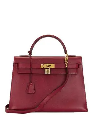 Undefined Hermes Courchevel Kelly 28 Handbag - Bordeaux