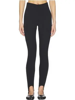 SKIMS Essential High Waist Stirrup Legging In Black - Obsidian