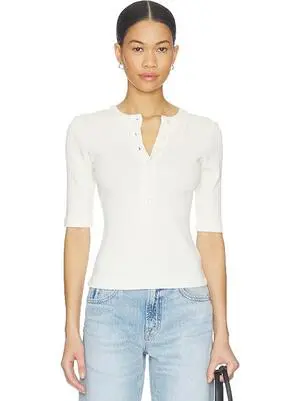 Citizens Of Humanity Nali Short Sleeve Henley Top - Plaster