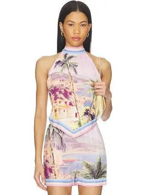 L'Agence Kochi Postcard Print High Neck Top - Multi