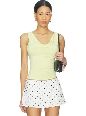 GEEL X Jameson Draped Neckline Top - Citron