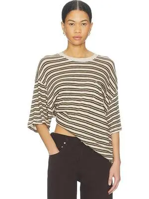 Free People X All Love Stripe Pocket Tee - Tea Combo