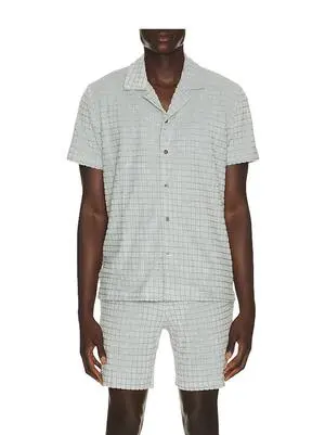 Rails Maverick Camp Collared Shirt In Slate - Silverline Blue Grid