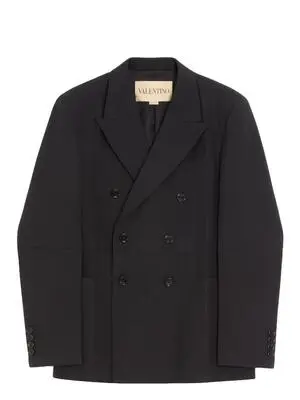 Valentino Garavani Double-breasted Wool Jacket - Black