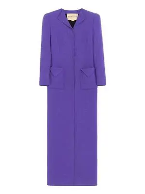 Valentino Garavani Embroidered Cady Satin Coat - Purple