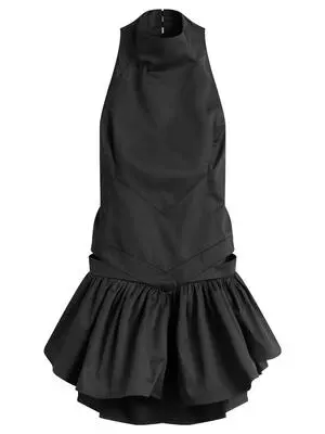 TOLU COKER High Neck Backless Mini Dress - Black