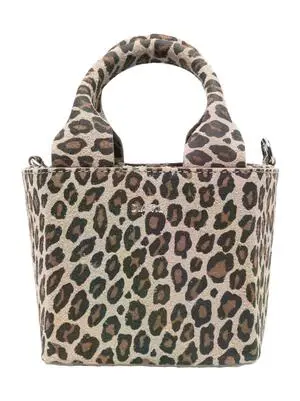 D.a.t.e. Cubo Leopard-Print Tote Neutrals