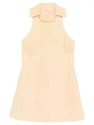 Patrizia Pepe V-neck Cotton Mini Dress - Yellow