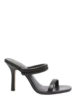 Patrizia Pepe Leather Stiletto Sandals - Black