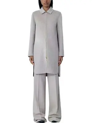 Max Mara Zipped Collared Coat - Neutrals