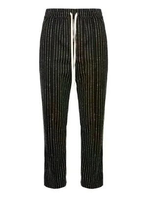 HAMZA Striped Trousers - Black