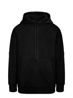 HAMZA Diamond Stitched Hoodie - Black