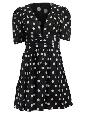 Zimmermann Polka-dot Linen Dress - Black