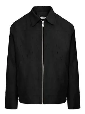 HAMZA Ten Distressed Overshirt - Black