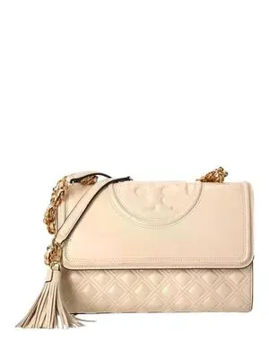 Tory Burch Matelassé Leather Shoulder Bag - Neutrals