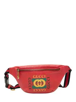 Gucci Leather Logo Belt Bag - Red