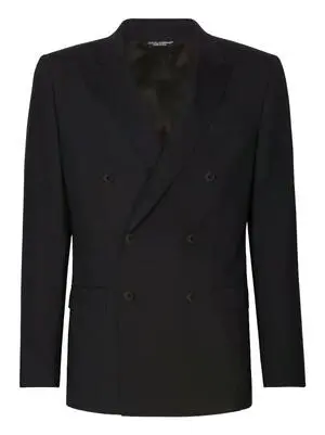 Dolce & Gabbana Double-breasted Stretch Wool Martini-fit Suit - Blue