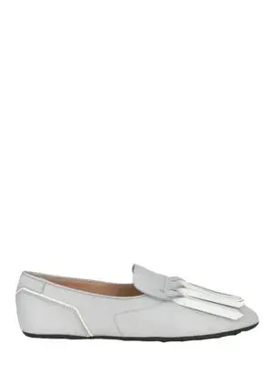 TOD'S Tassel Leather Loafers - Grey
